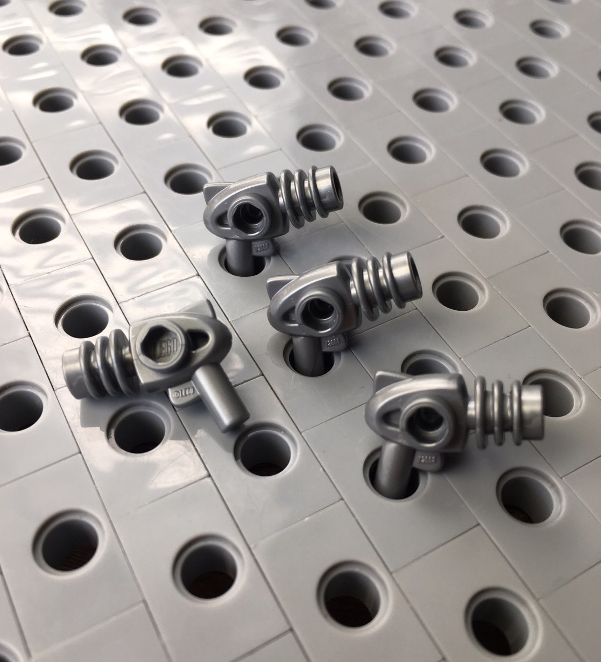 Lego Silver Minifig Weapon Ray Gun Rounded Heat Diffusers Accessories ...