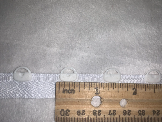 Lot 9.5 yards WHITE Nylon Lacing Tape Plastic D RING corset goth ...