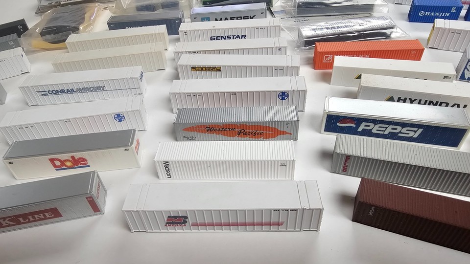 N scale Shipping Containers - HUGE lot of 56 pieces - New/Used - Many ...
