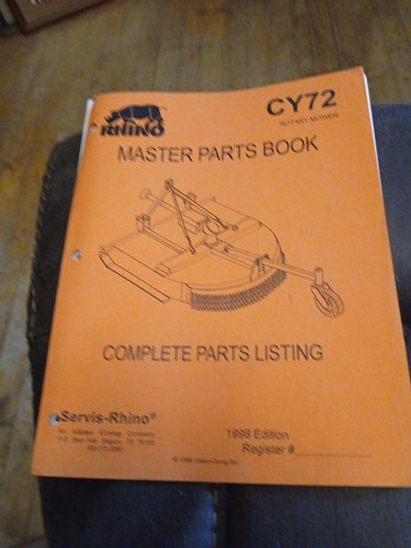 Rhino CY72 Rotary Mower Cutter Master Parts Book Catalog Manual Servis ...