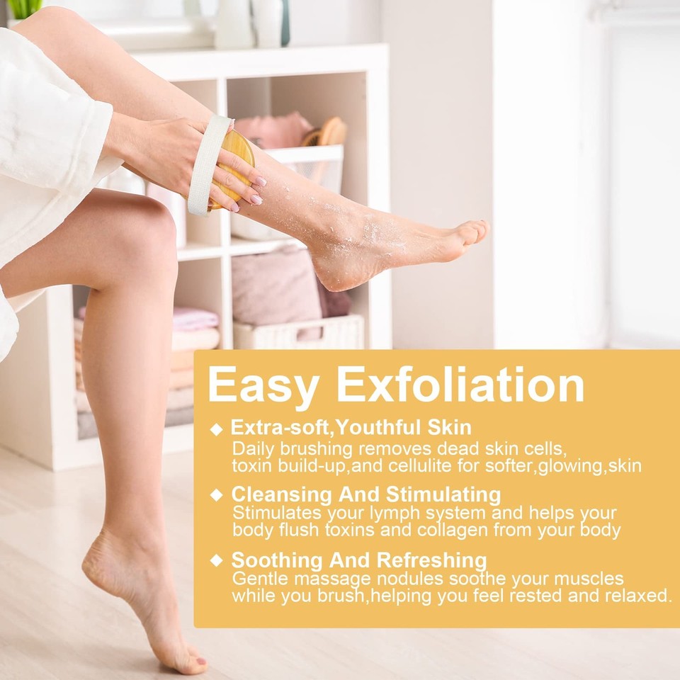 Bamboo Dry Body Brushes,Dry Body Scrubber for Dry Skin, Blood ...