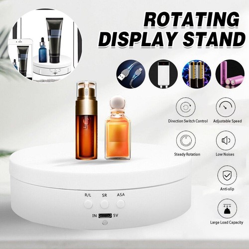 360° Rotating Electric Turntable Display Stand Jewelry Photography Show ...