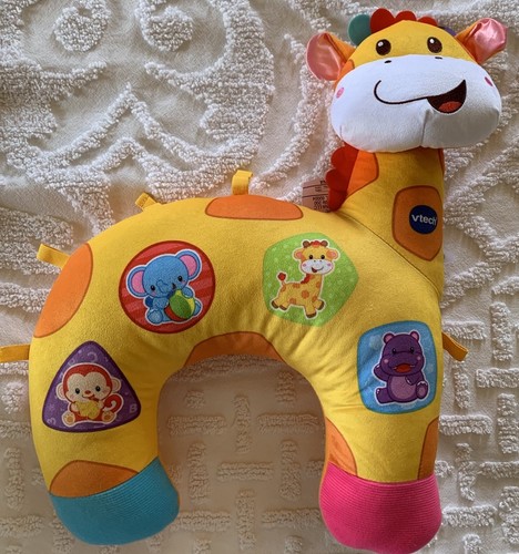 Tummy Time Discover Pillow Giraffe Crinkle Ears Plush Add Your own Toys ...
