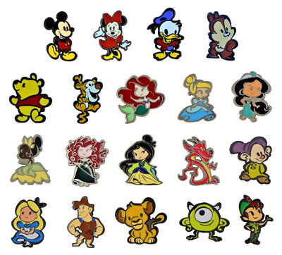 Disney Character Cuties Stylized Collection 5 Pin Starter Trading Pins ...