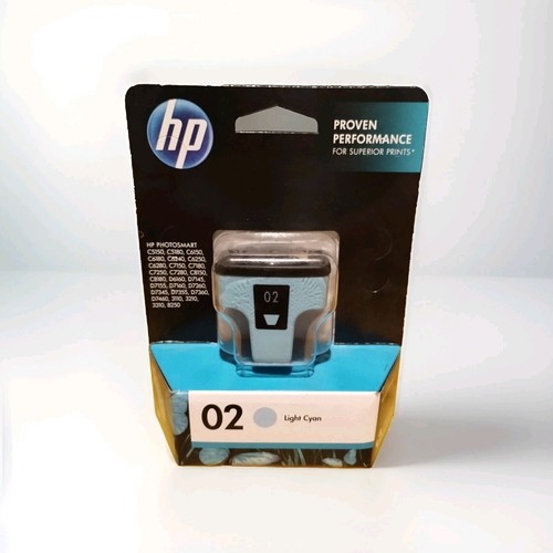 NEW SEALED Genuine HP 02 Light Cyan Printer Ink Cartridge OEM Original ...