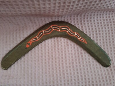Original Australian Wood Boomerang.Aboriginal Throwing Boomerang.Animal ...