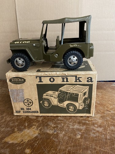 Vintage TONKA TOYS 1964 JEEP COMMANDER #304 mint in box first canopy ...
