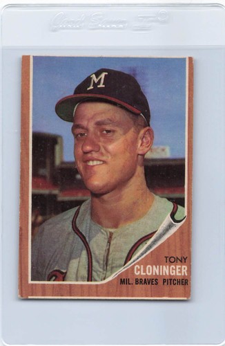 1962 Topps #63 Tony Cloninger Braves EX *8026 | eBay