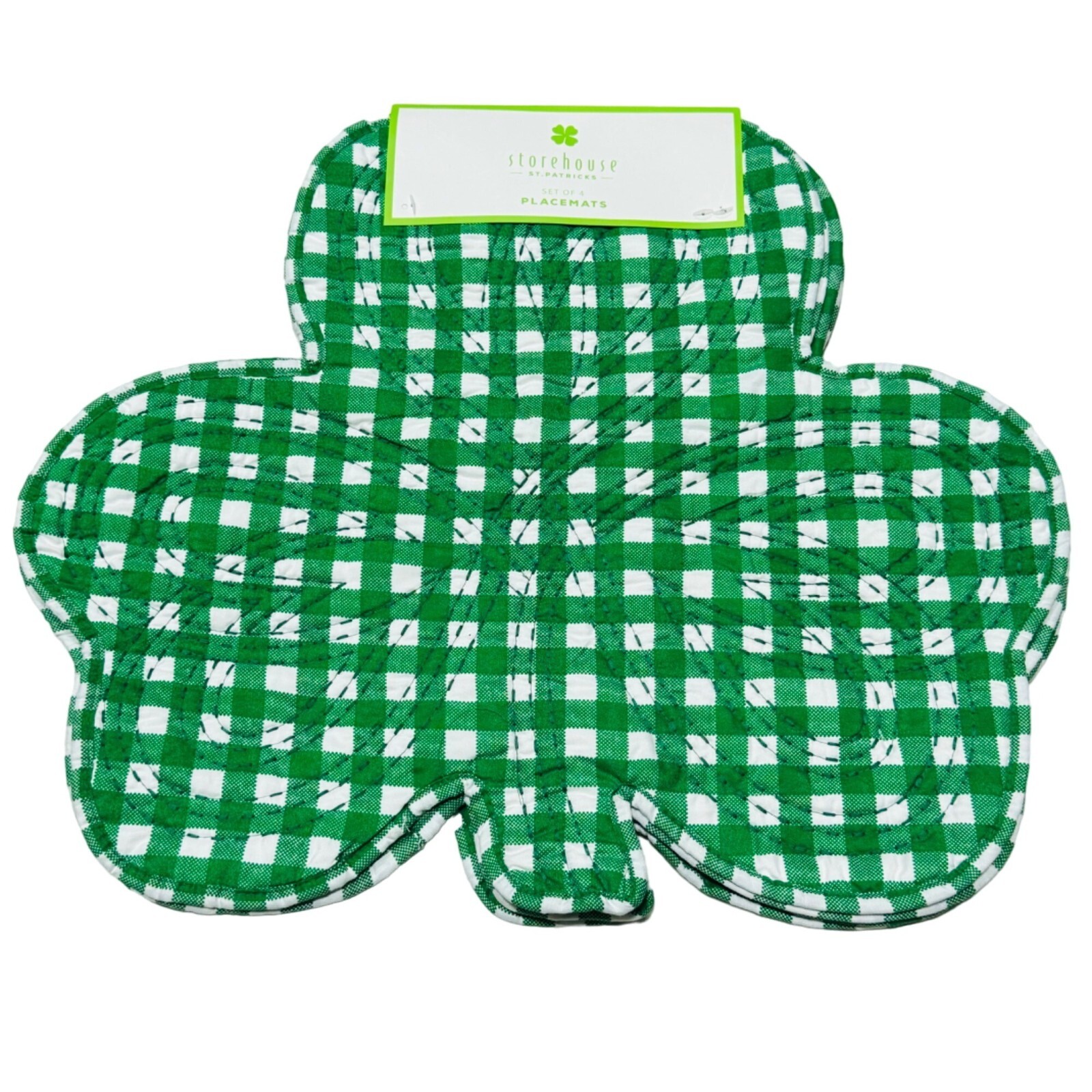 Storehouse St. Patrick's Day Irish Shamrock Quilted Shaped Placemats ...