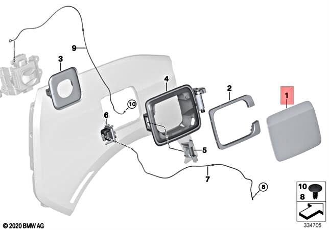 Genuine BMW I01 I01N Primed Charging Socket Cover OEM 51177376190 | eBay