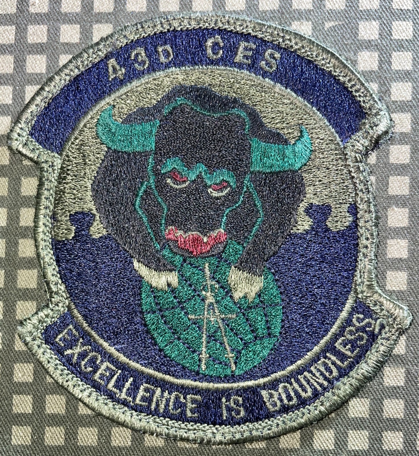 USAF OD Subdued 43d CES Excellence is Boundless Patch Hook Used A231 | eBay