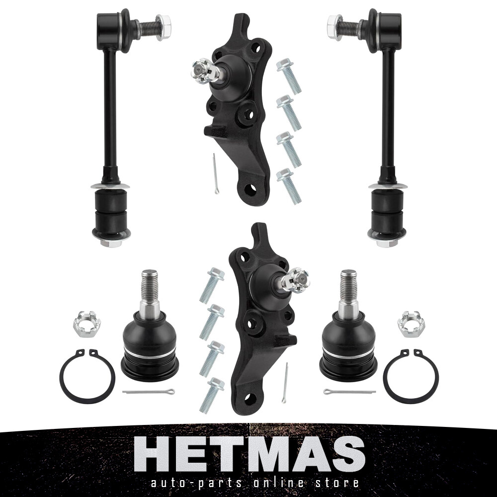 6PCS Front Upper Lower Ball Joints Sway Bar Link For 96-02 Toyota ...