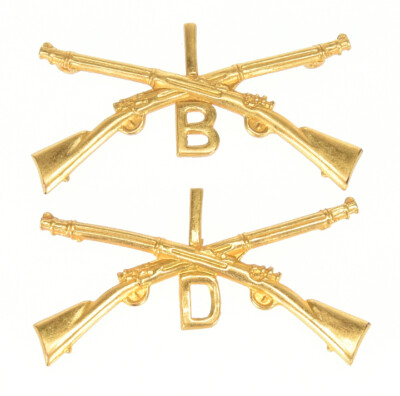 Pre-WWI Cap Badges: 1st Infantry, Co. B & Co. D | eBay
