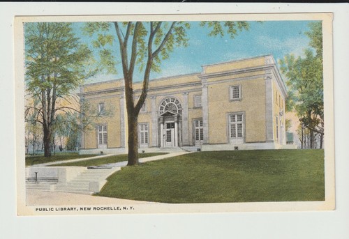 POSTCARD PUBLIC LIBRARY NEW ROCHELLE NEW YORK | eBay