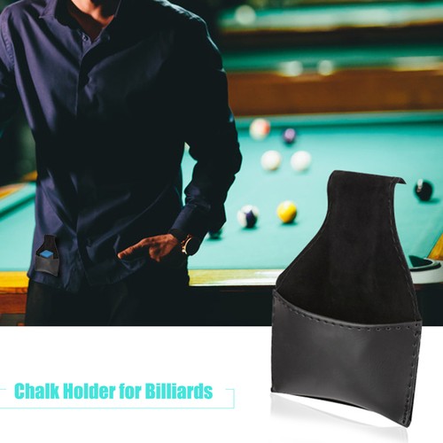 Billiard Chalk Holder Portable PU Pouch Bag Accessory Black ...