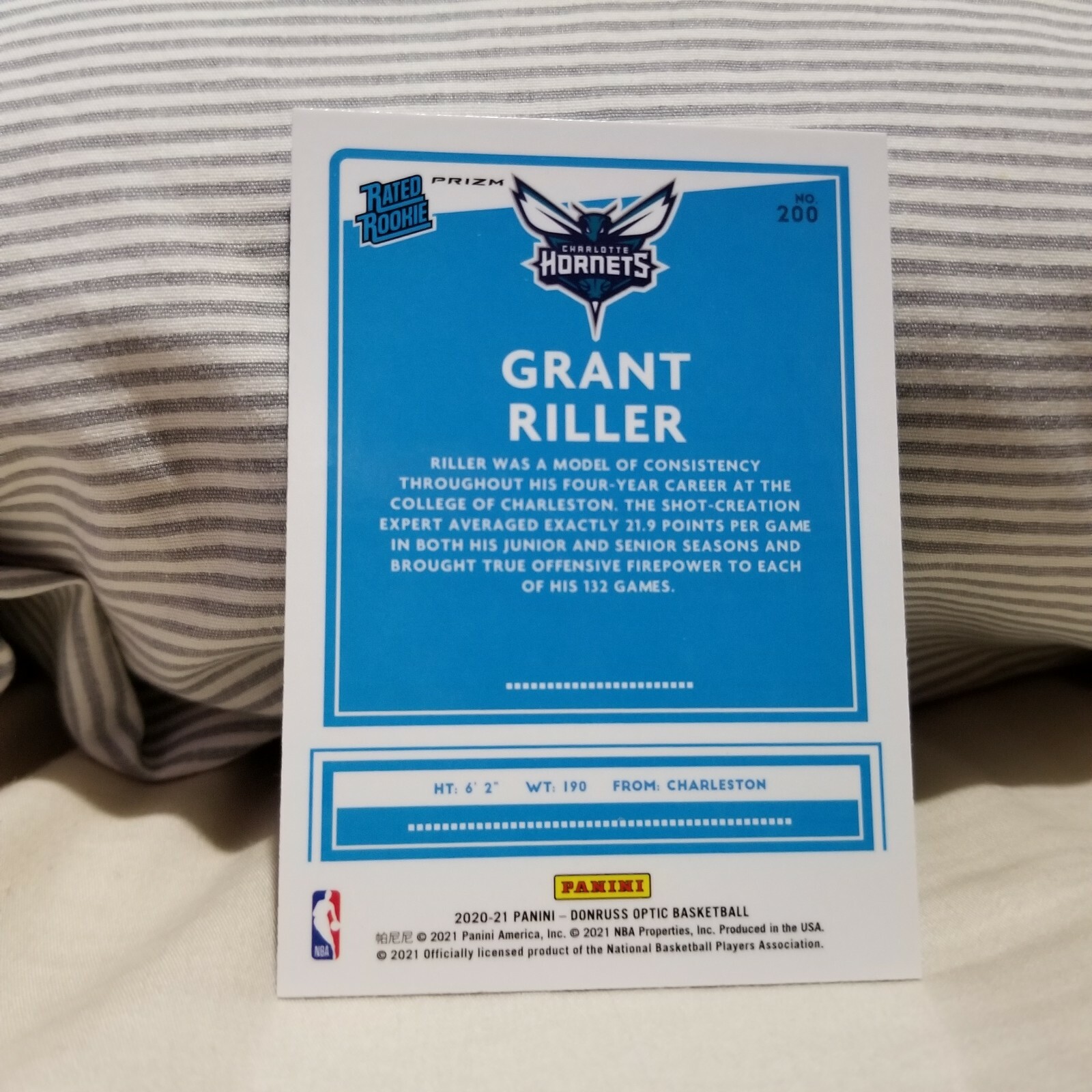 Grant Riller 2020-21 Donruss Optic Purple Pulsar Rated Rookie Card #200 ...