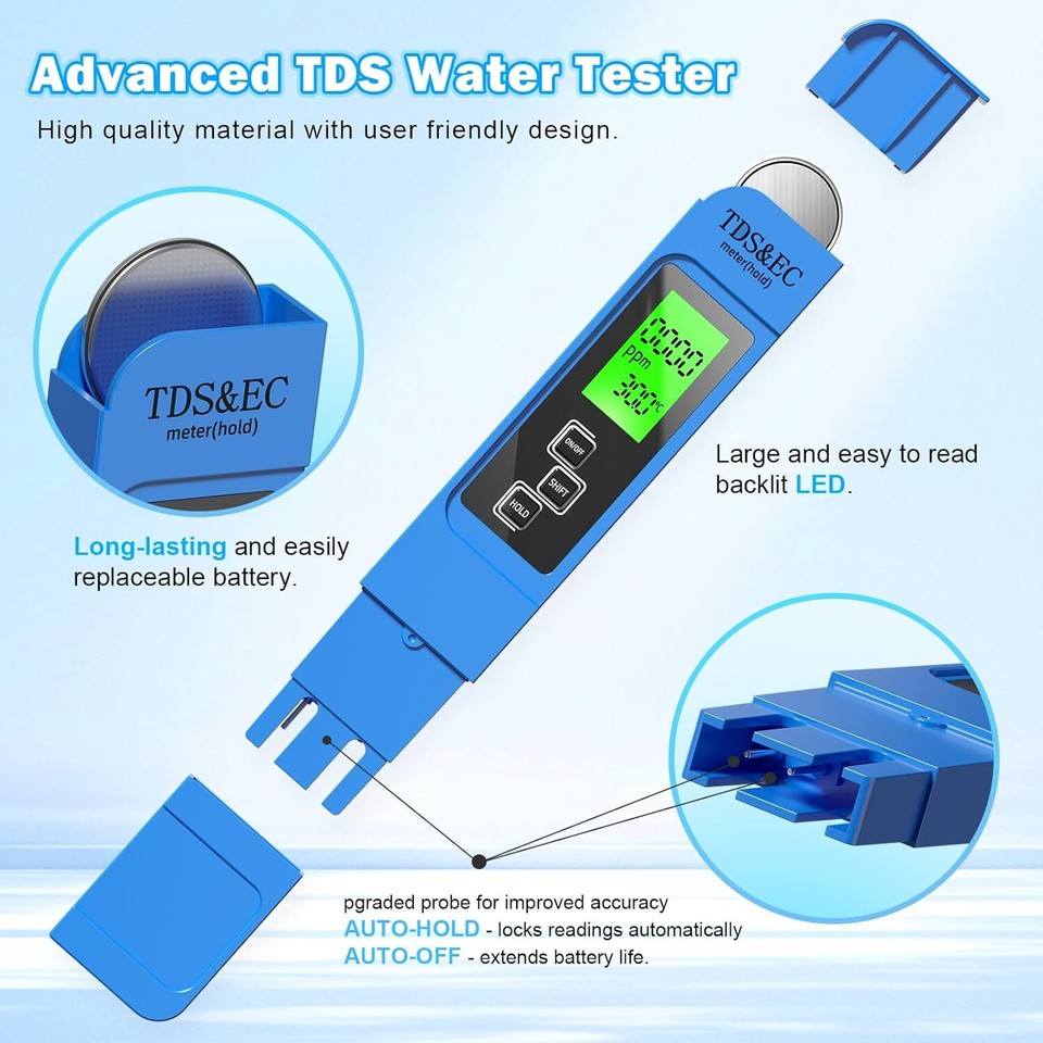 4in1 TDS PPM Meter Digital Tester Home Drinking Water Quality Purity ...