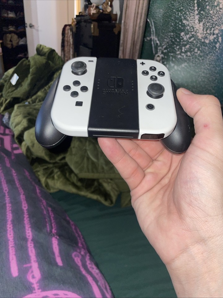 White Nintendo Switch OLED Joycons *ONLY JOYCONS NO STRAPS* | eBay