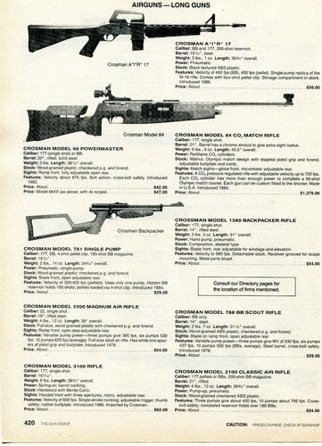 1990 Print Ad of Crosman Model 84, AIR 17, 1389 Backpacker Air Rifle BB ...