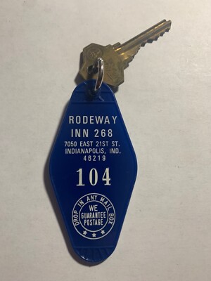 Rodeway Inn Hotel Motel Room Key Fob & Key Indianapolis Indiana #104 | eBay