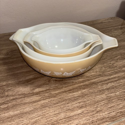 1960’s Pyrex Sandalwood Ivy Nesting Cinderella Mixing Bowls Set of 4 | eBay