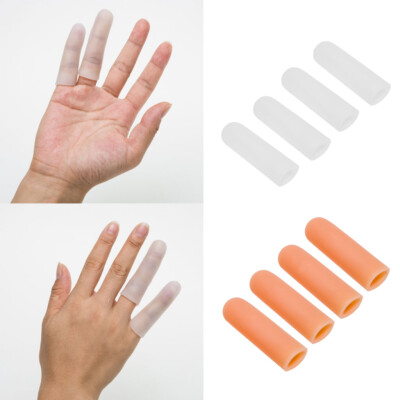 2 Pairs Thumb Protectors Splint Silicone Finger Sleeves Caps Moisturize ...