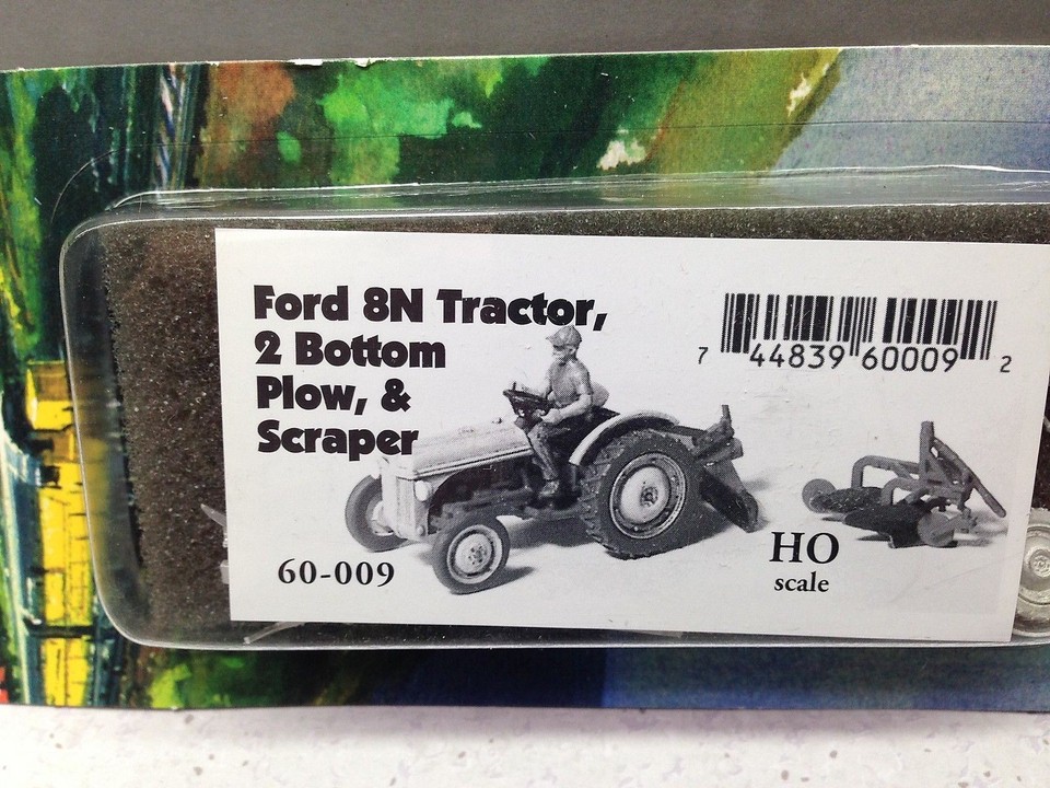 HO 1:87 GHQ # 60009 - Ford 8n Tractor w/2-bottom plow, scraper KIT | eBay