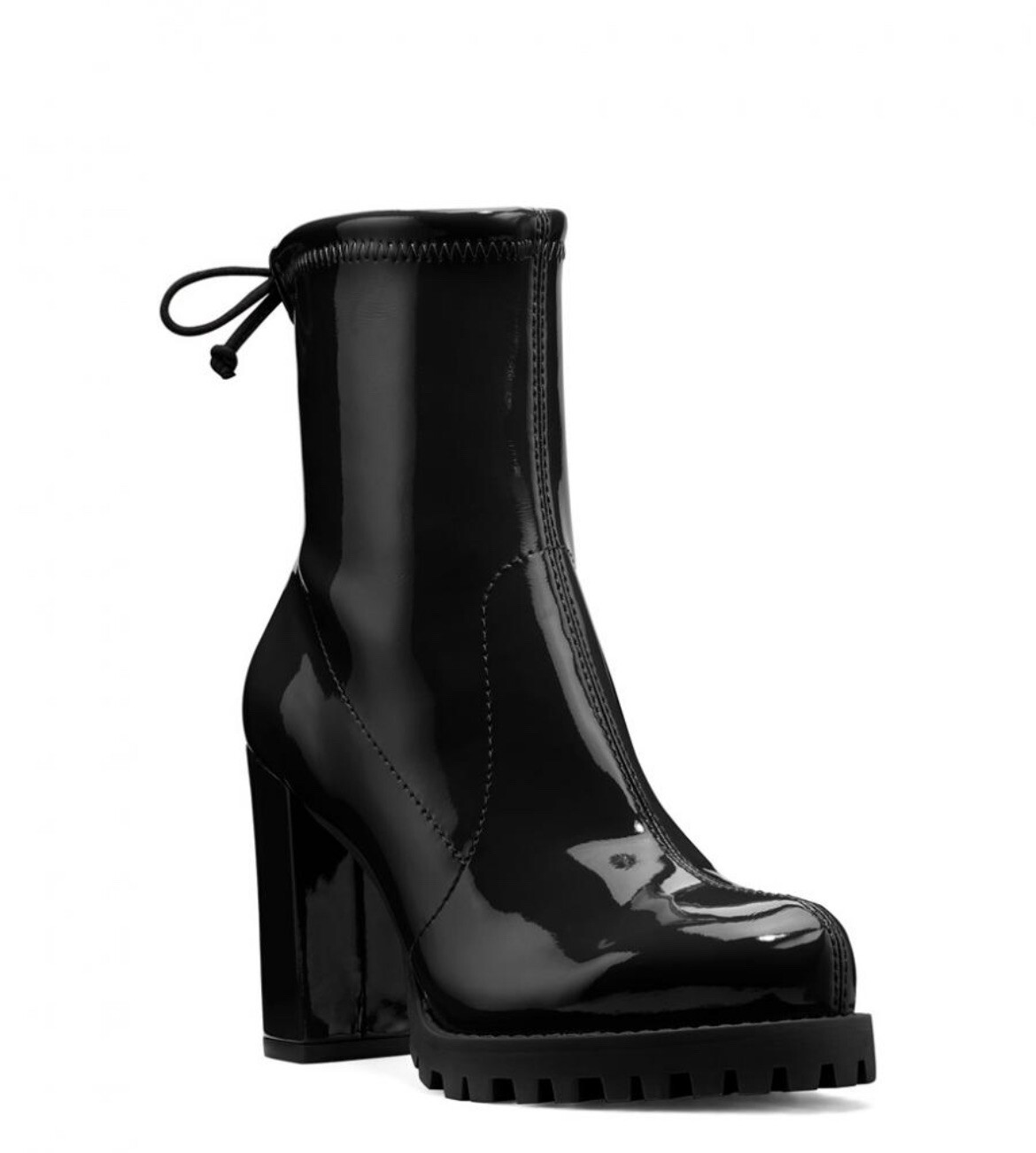 Stuart Weitzman Benita Lugg Vinyl Stretch Ankle-Platform Boot Woman Sz ...