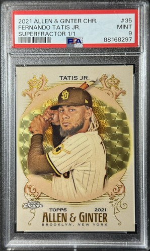 FERNANDO TATIS JR SuperFractor 1/1 2021 Allen & Ginter's GOLD VINYL ...