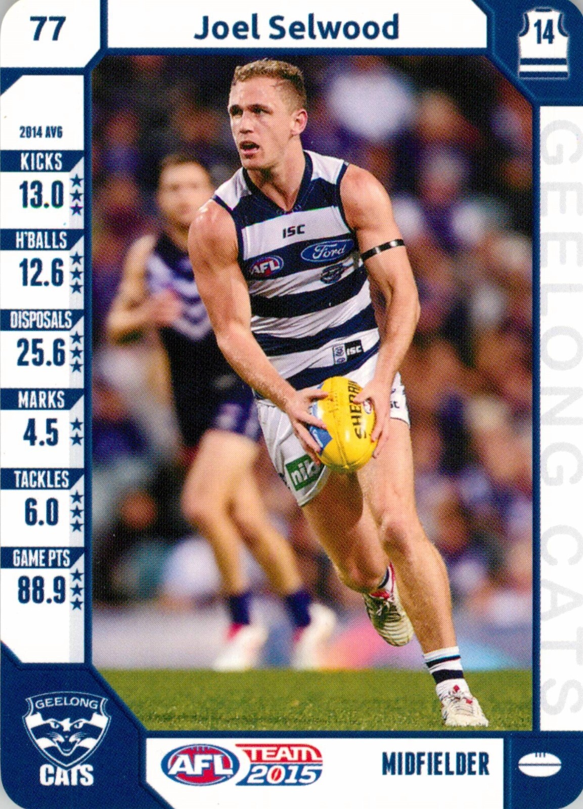 2015 GEELONG CATS AFL Card JOEL SELWOOD | eBay Australia