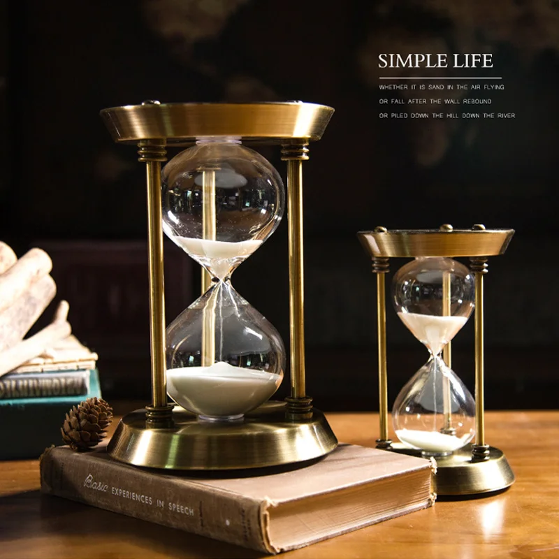 1-15 Minutes Nordic Style Metal Hourglass Timer Living Room And Office ...