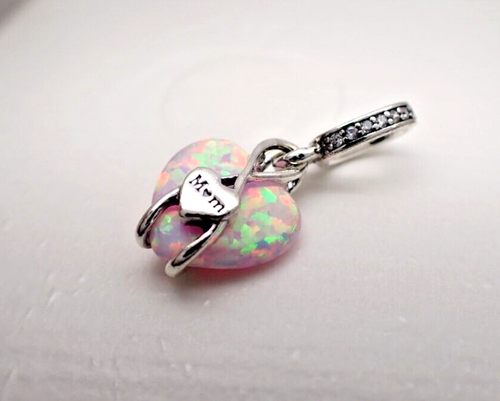 Authentic Pandora #793202C01 Mum Opalescent Heart Dangle Charm | eBay