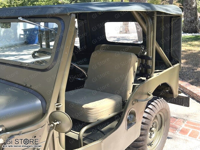 SUMMER SOFT TOP CANVAS FOR JEEP WILLYS CJ3B 1953-1964- Correct Olive Green | eBay