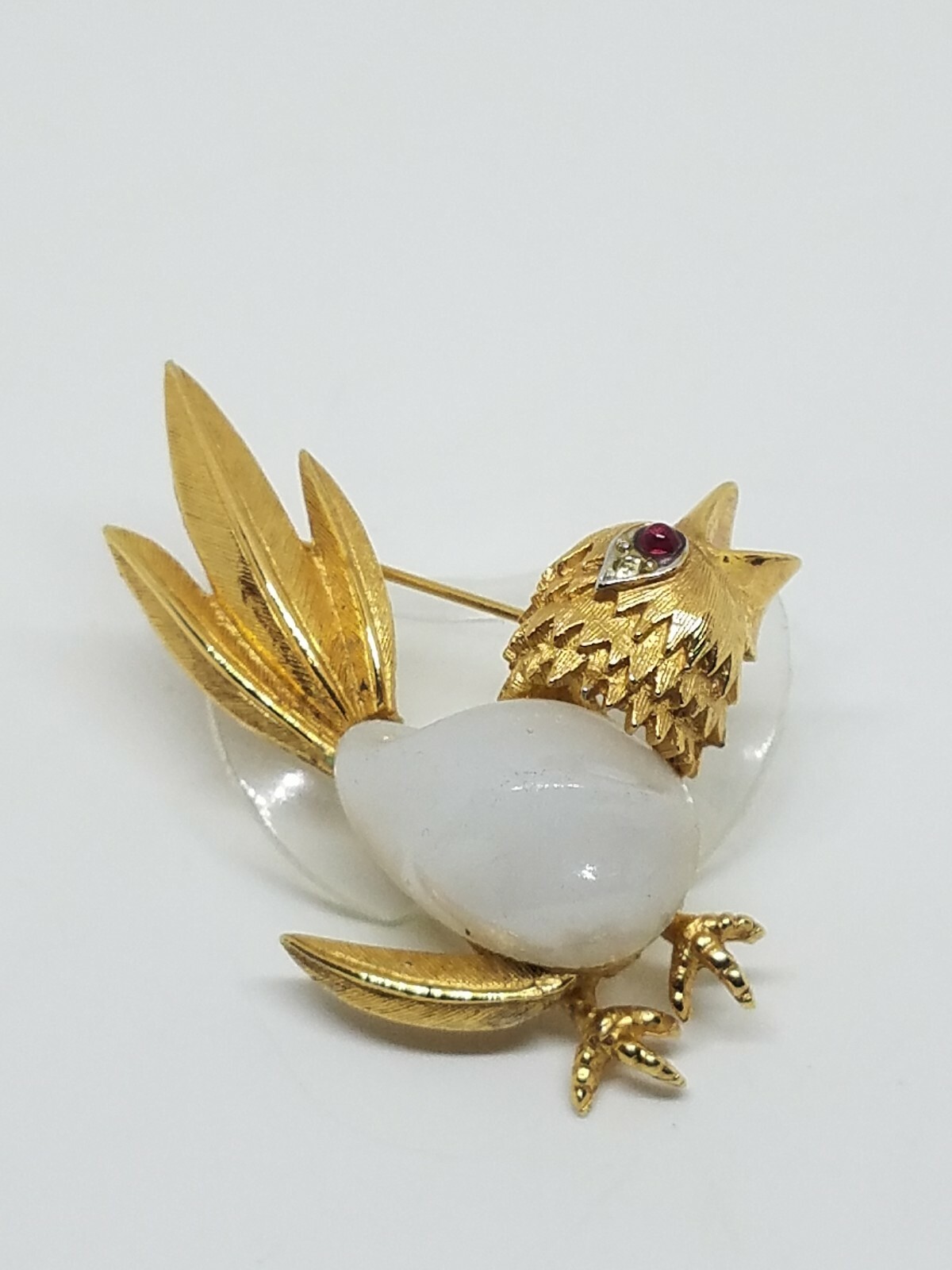 Vintage Marcel Boucher Bird Glass Belly Gold Tone Brooch Pin | eBay