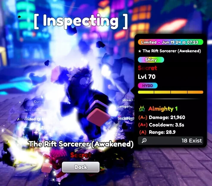 Awakened Rift Sorcerer Shiny Almighty Anime Defenders Roblox | SLOW ...