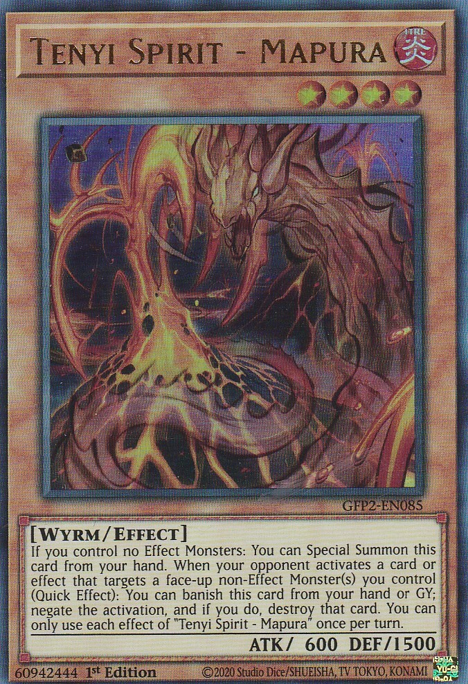 YUGIOH HOLO CARD TENYI SPIRIT - MAPURA GFP2-EN085 1ST EDITION | eBay