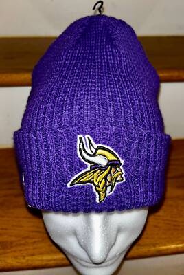 NFL~MINNESOTA VIKINGS WAFFLE KNIT PURPLE CUFF STYLE STOCKING HAT~CAP ...
