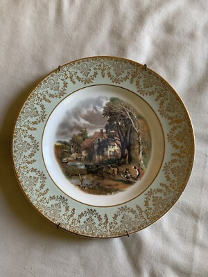 Liverpool Road Pottery Plate Country Scene Cottage Stream Landscape ...