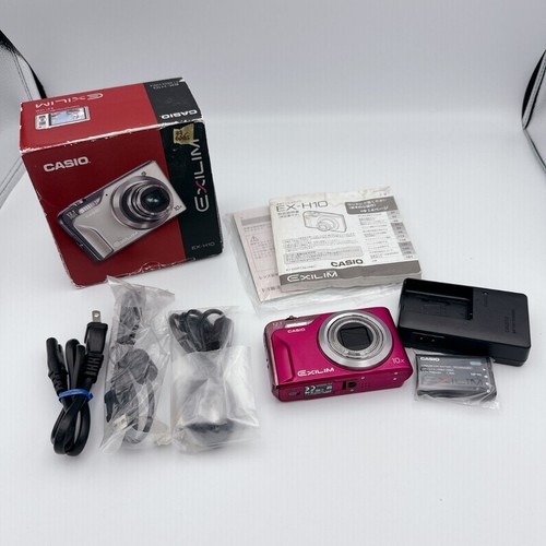 Casio EXILIM EX-H10 Pink Compact Digital Camera 12.1 MP w/ Box Tested ...