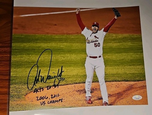 Adam Wainwright Autographed 11x14 Inscribed WS Champs JSA AUTHENTICATED ...