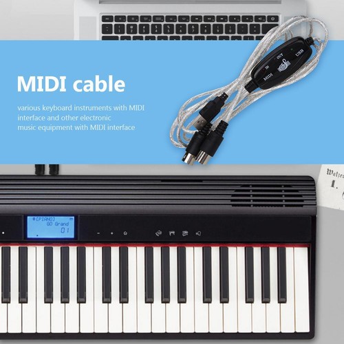 USB In-Out MIDI Interface Cable Converter PC to Music Keyboard Adapter ...