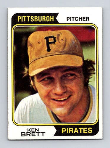 1974 Topps Ken Brett #237 Pittsburgh Pirates Baseball Card EX Set Break ...