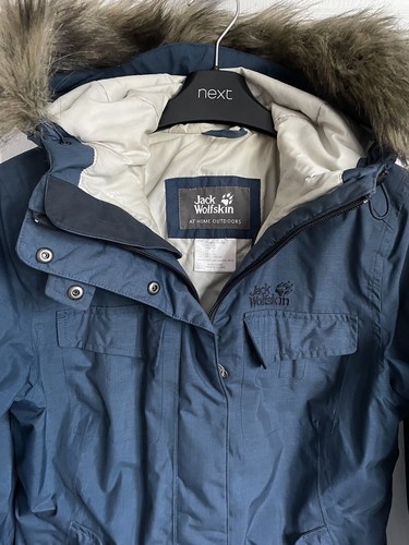 Ladies Petrol Blue JACK WOLFSKIN Outdoor Hooded Short Jacket - Size 10 ...