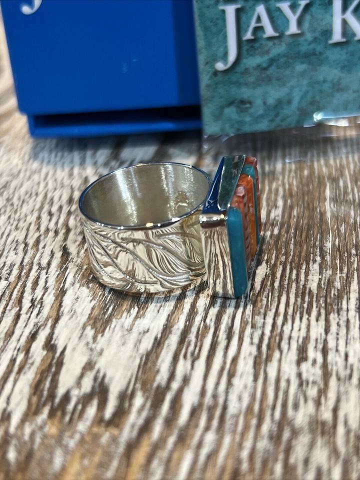 Jay King Sterling Silver multi stone ring size6 1/2 | eBay