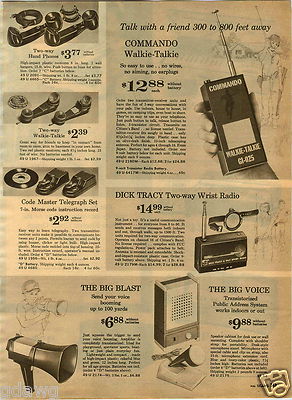 1964 PAPER AD Toy Dick Tracy Wrist Radio Commando Walkie Talkie Child's ...