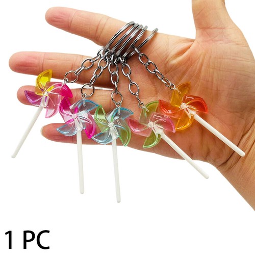 1PC Simulation Windmill Lollipop Keychain Candy Bag Ornaments Key ...