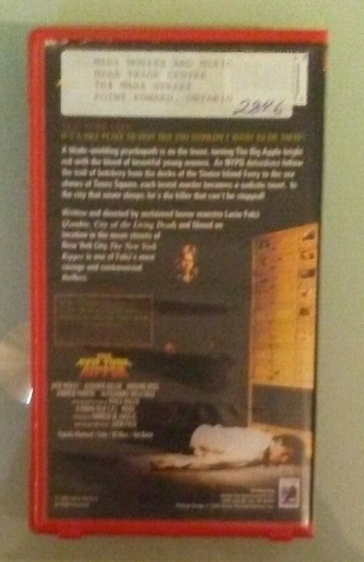lucio fulci THE NEW YORK RIPPER jack hedley VHS VIDEOTAPE widescreen ...