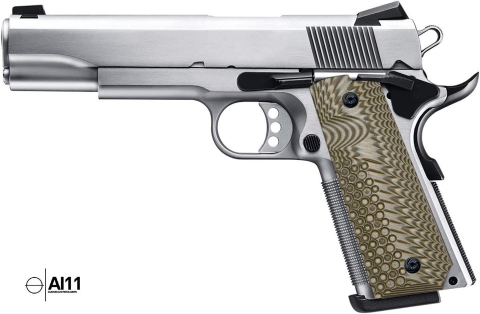 1911 G10 Grips Full Size Ambi Safety Cut Eagle Wing OPS Pattern OD ...