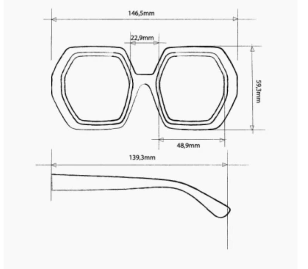 Okkia OK015 BK Sunglasses Gafas Emma Hexagnal Lite Black Soft Touch ...