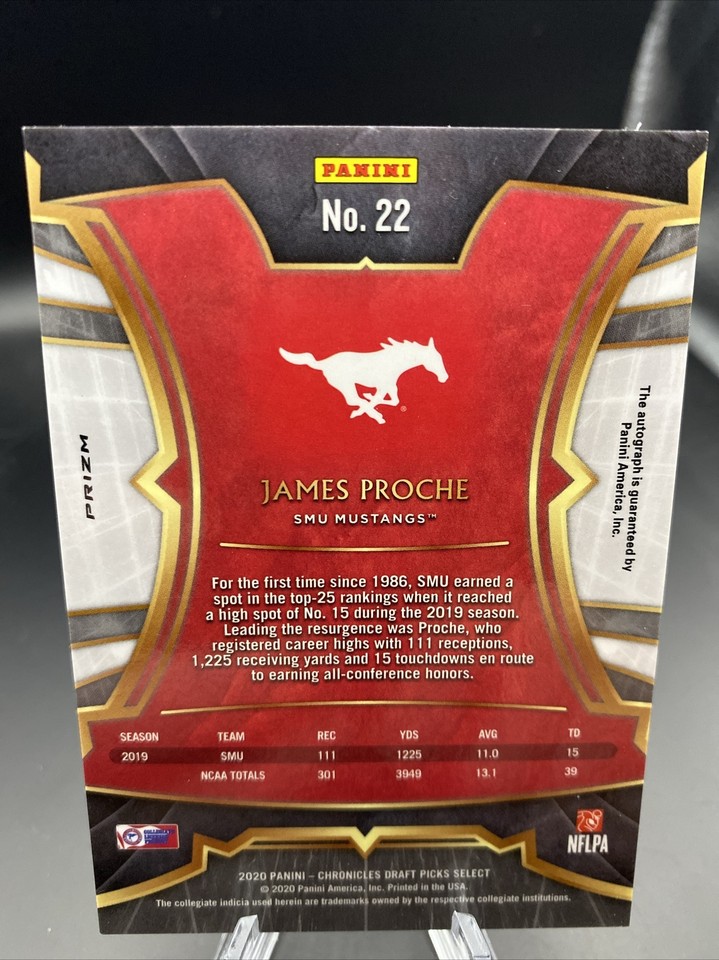 James Proche 2020 Panini Chronicles Select Draft Picks Rookie Card ...